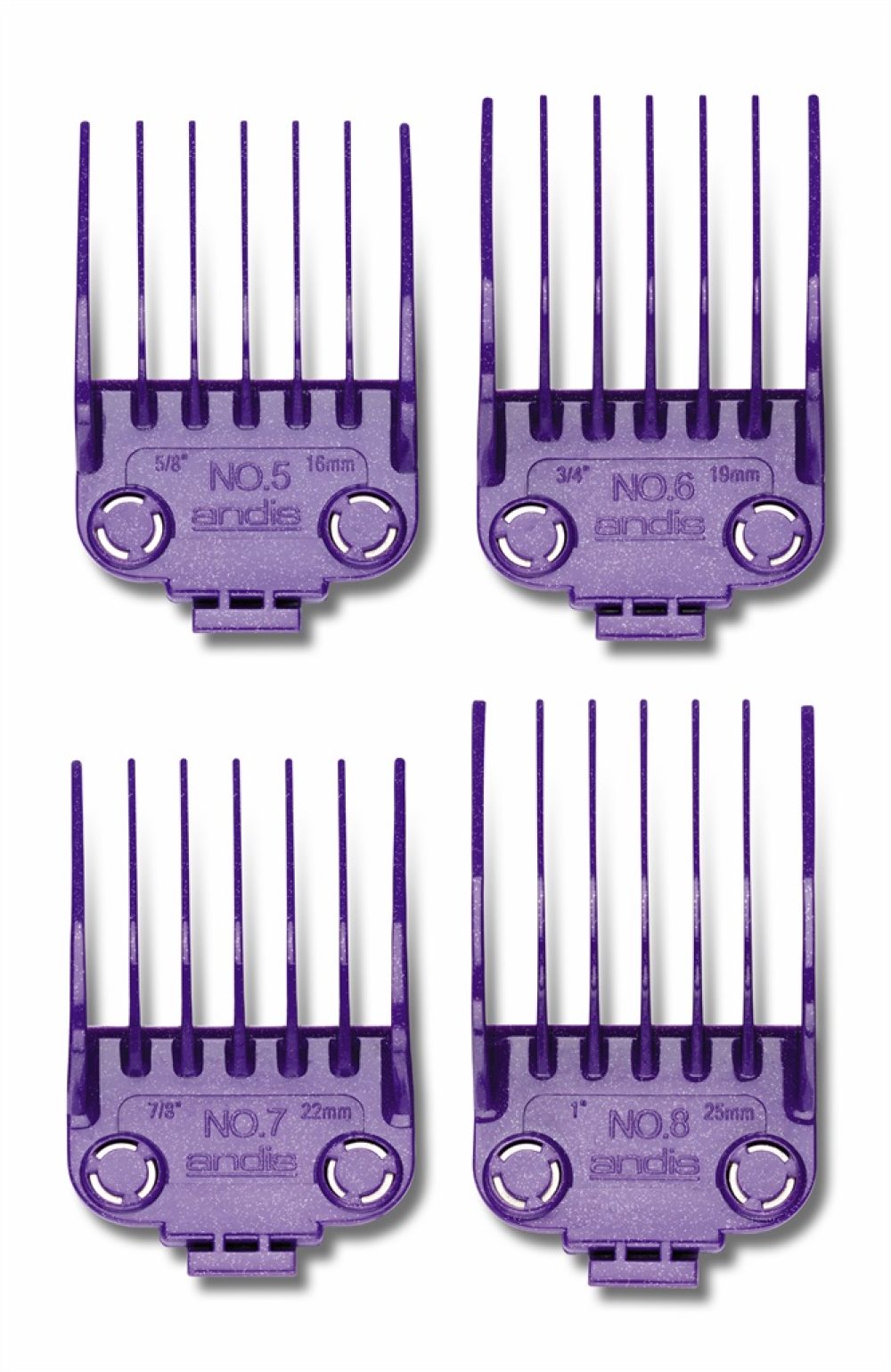 ANDIS Dual Magnet Small Combs 4Pce Set - Sizes 5, 6, 7, 8 (Master, RACA ...